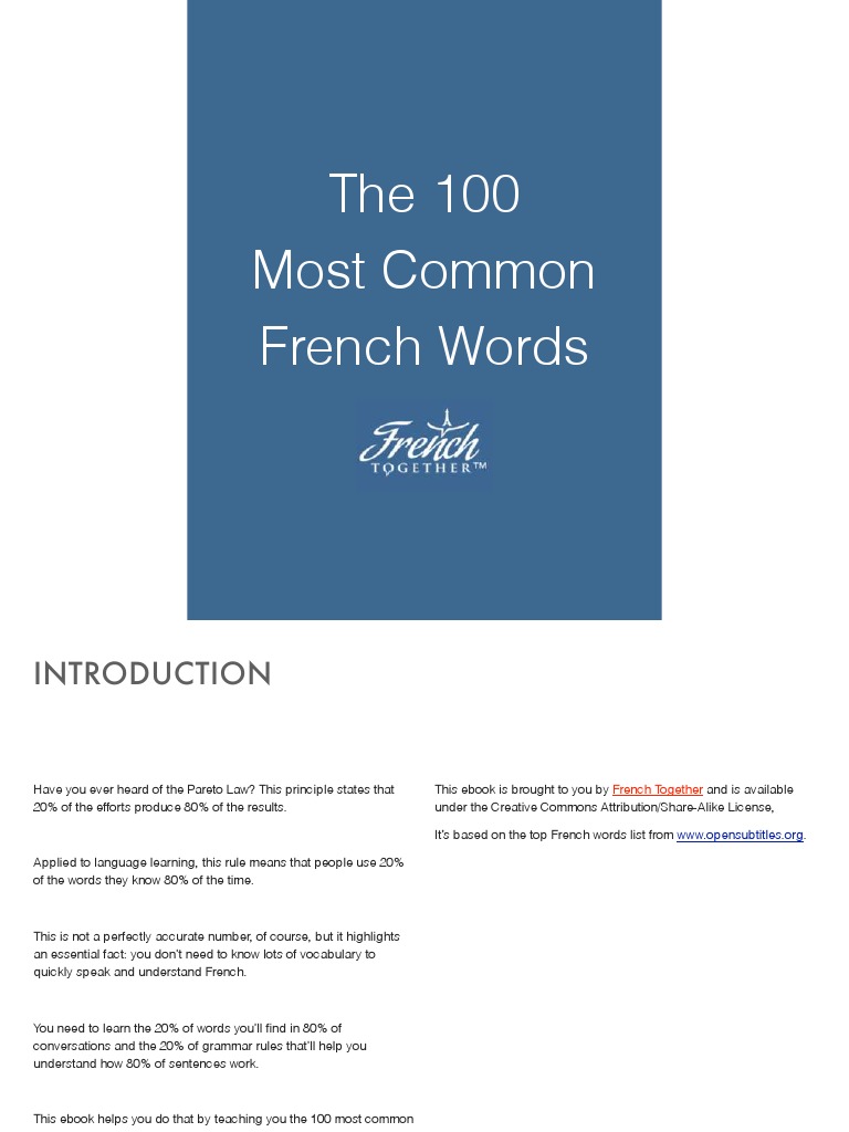 100 French Words | PDF | Grammatical Gender | Grammatical Number