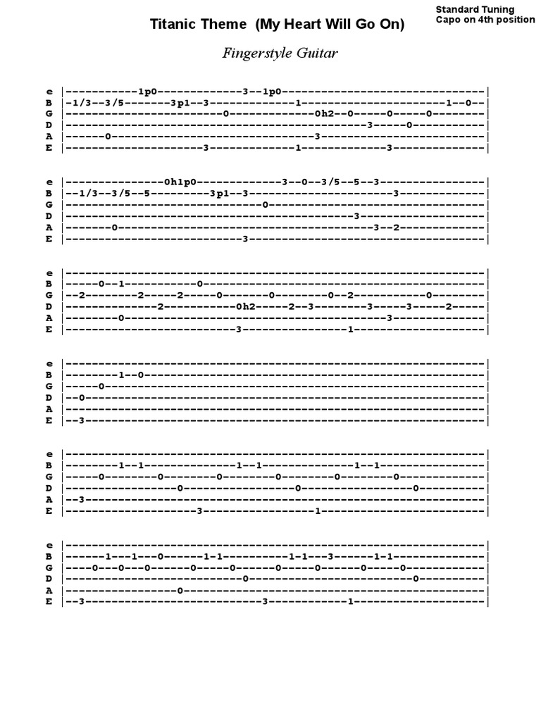 Titanic Tabs PDF | PDF | Music Technology | European Musical Instruments