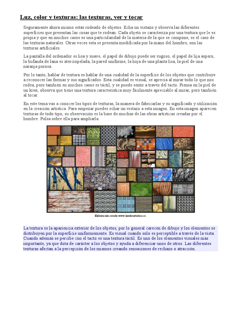 Tema Las Texturas | PDF | Diseño | Pinturas