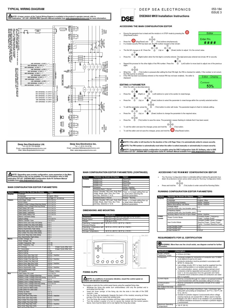 DSE8660 MKII Installation Instructions PDF | PDF | Mains Electricity ...
