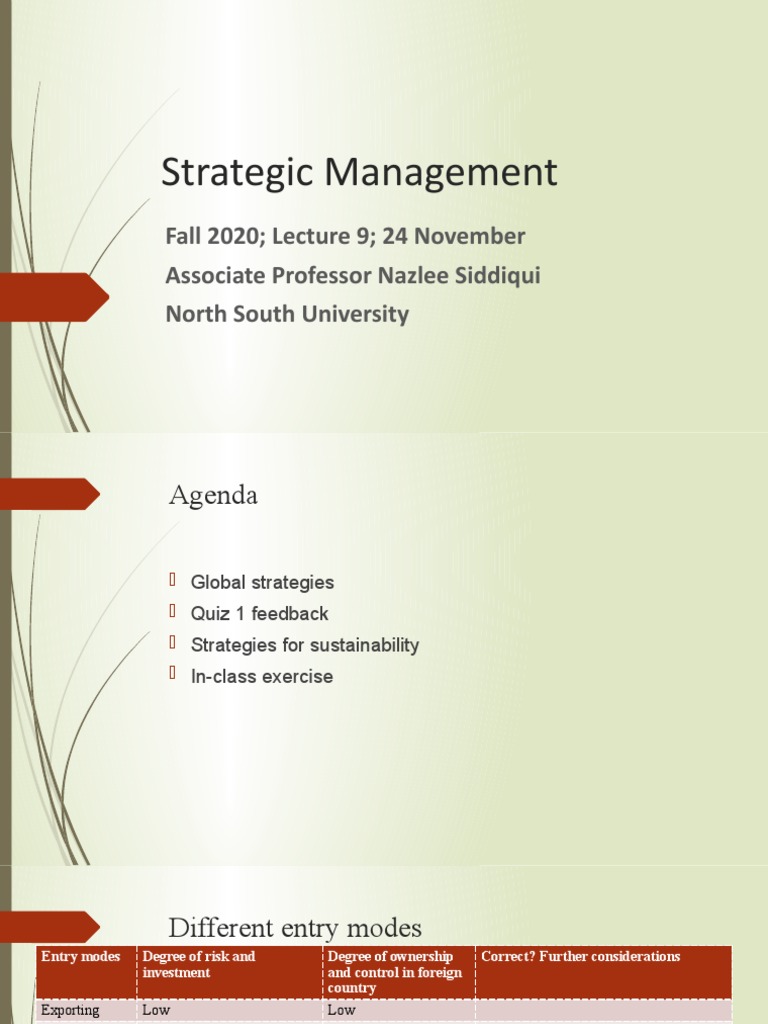 Strategic ManagementLecture9Fall9 | PDF | Strategic Management | Life ...