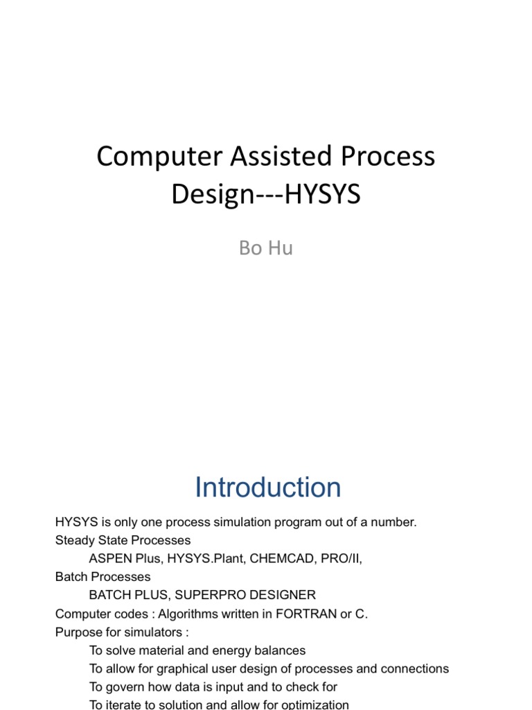 Hysys Intro | PDF | Simulation | Fluid Dynamics