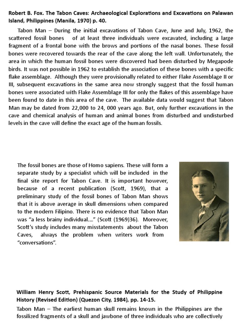The Discovery and Analysis of Tabon Man: Earliest Known Human Remains ...
