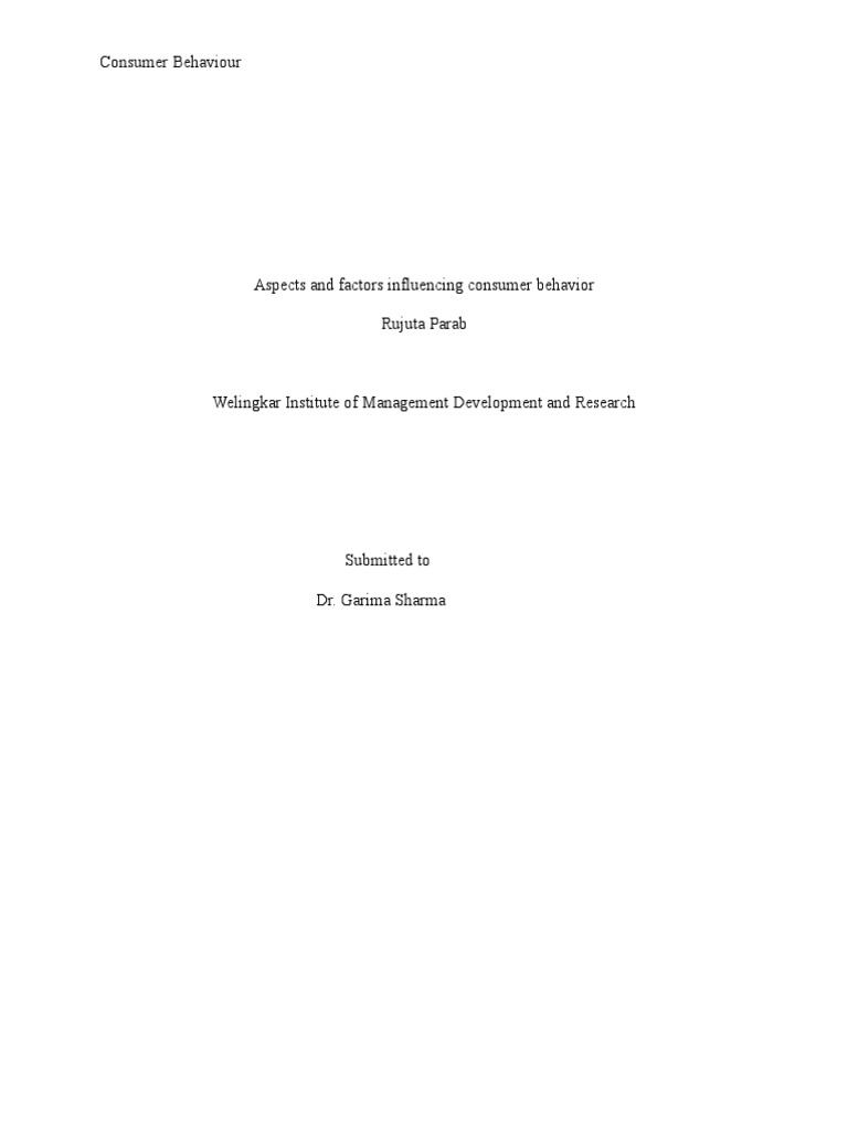 Understanding Consumer Behavior: An Analysis of Factors Influencing Buying Decisions | PDF ...