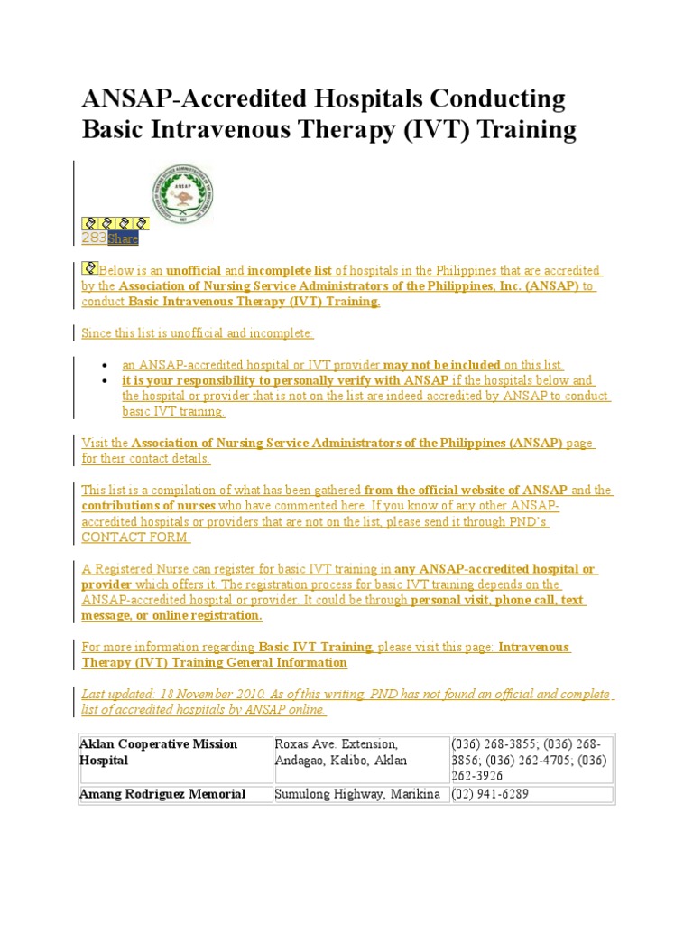 ANSAP Hosp. Contact No. | Download Free PDF | Manila | Philippines