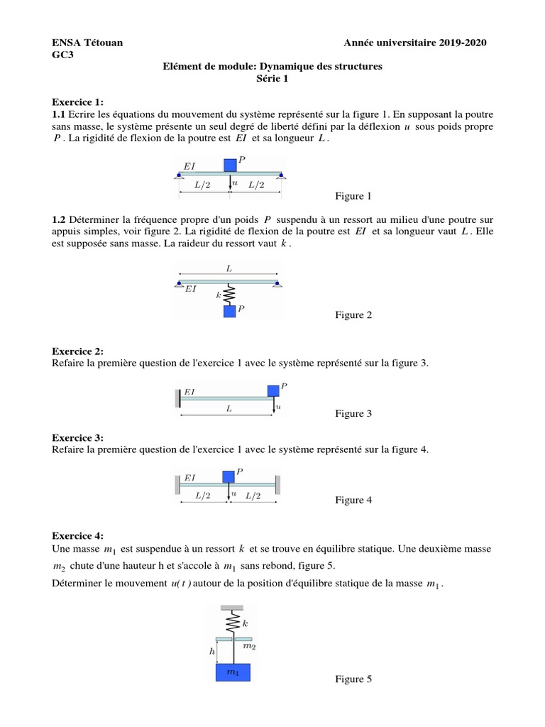 Serie1 - Dynamique Des Structures 2019 PDF | PDF