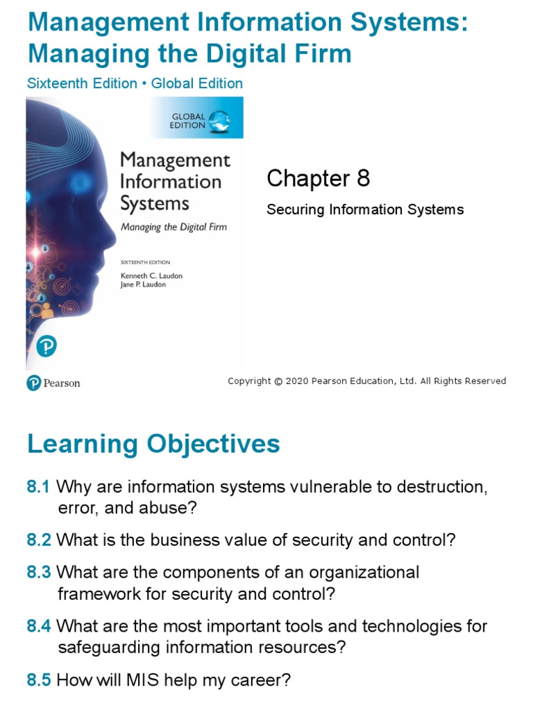 Laudon - Mis16 - PPT - ch08 - KL - CE - Securing Information Systems | PDF | Public Key ...