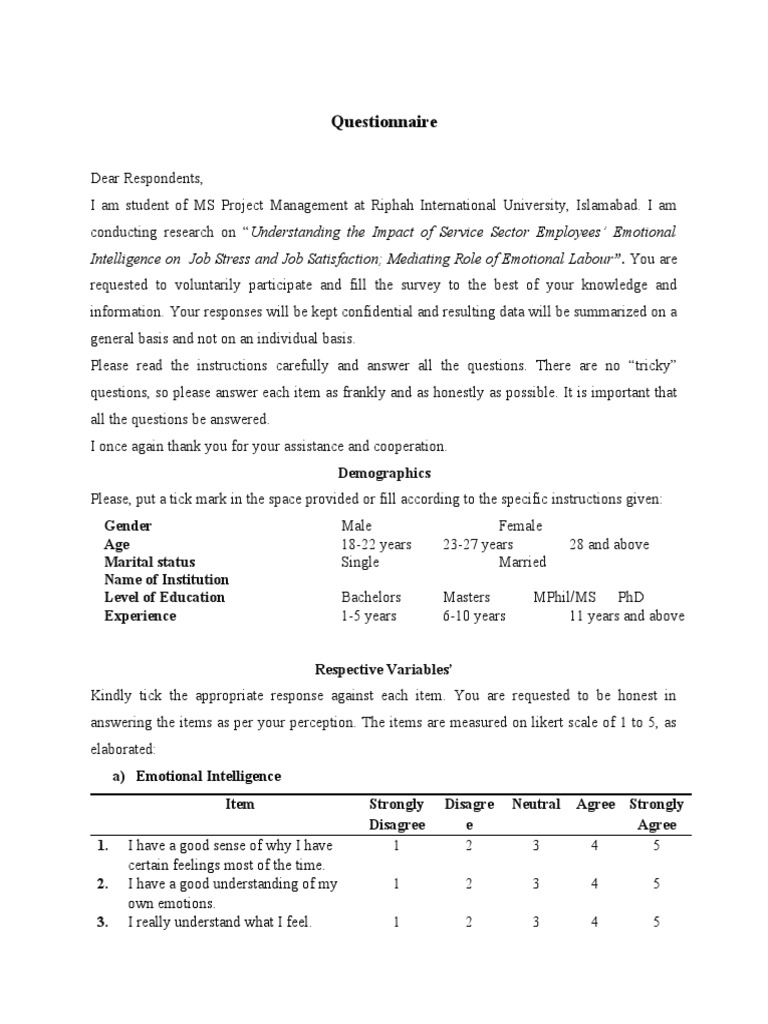 Comments. Bisma Nasir (22004) Section A Questionnaire | PDF | Survey ...