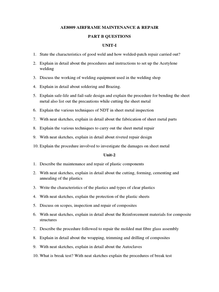 Airframe Maintenance & Repair Exam Guide | PDF | Composite Material ...