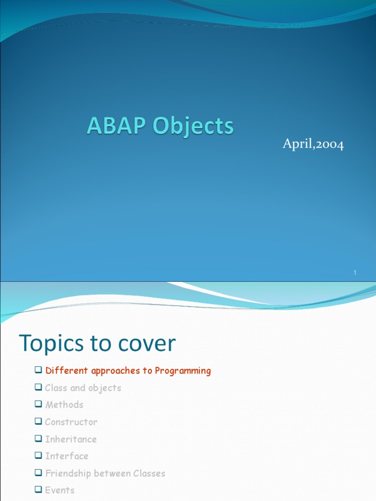 Oops In Sap Abap Pdf Class Computer Programming Inheritance Object Oriented Programming