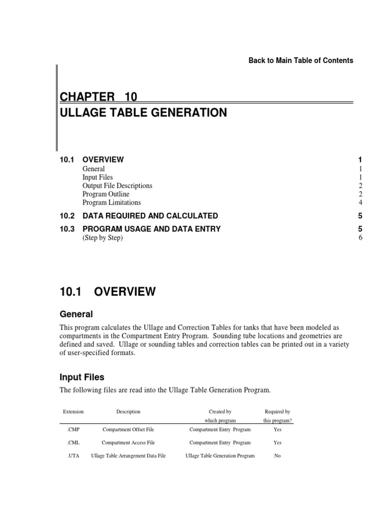 Calculation of Ullage and Correction Tables for Shipboard Fuel Tanks ...