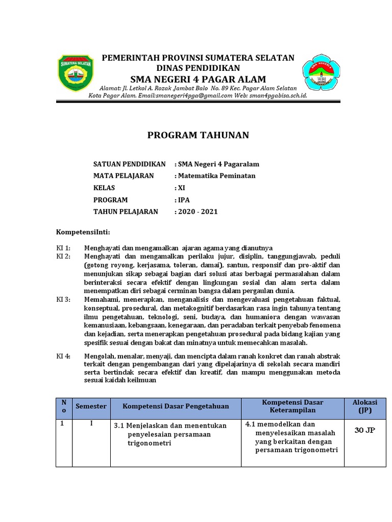 Prota Kls XI - Fix | PDF