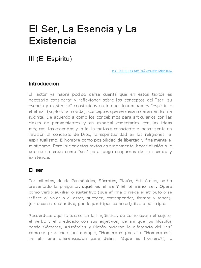Filosofía del Ser y la Existencia | PDF | Dualismo | Filosofía occidental