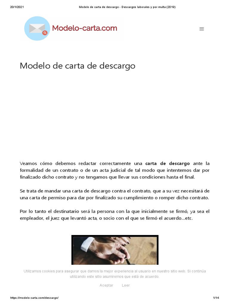 Modelo de Carta de Descargo - Descargos Laborales y Por Multa (2019) | PDF