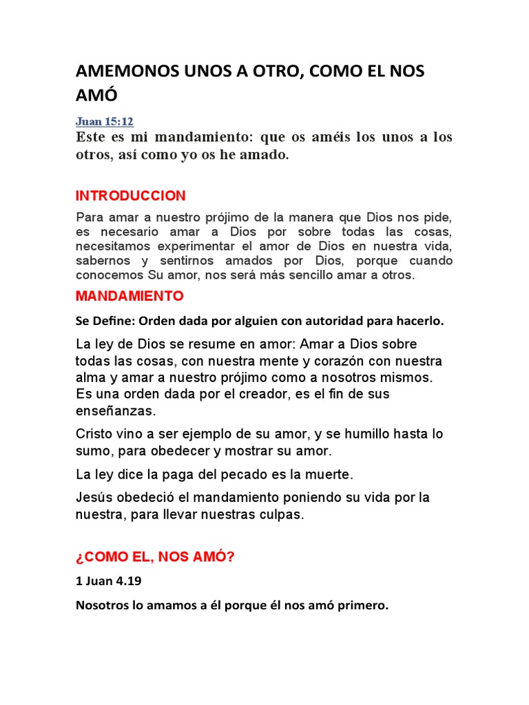 Copia de AMEMONOS UNOS A OTRO | PDF | Amor | Jesús