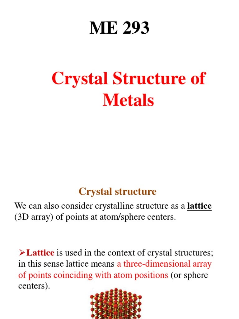 Crystal Structure of Metals | PDF | Crystal Structure | Crystallite