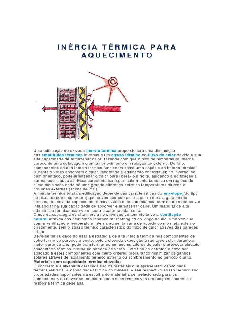 Inércia Térmica para Aquecimento | PDF | Calor | Termodinâmica