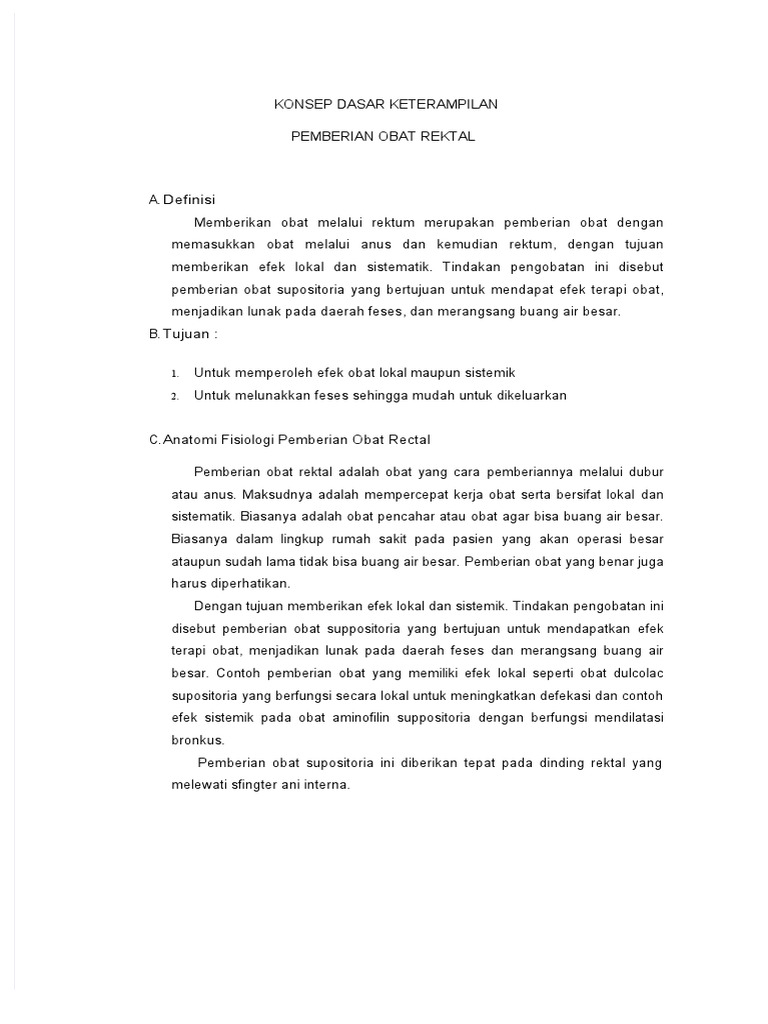 Pemberian Obat Rektal: Panduan Lengkap | PDF | Pengembangan Diri