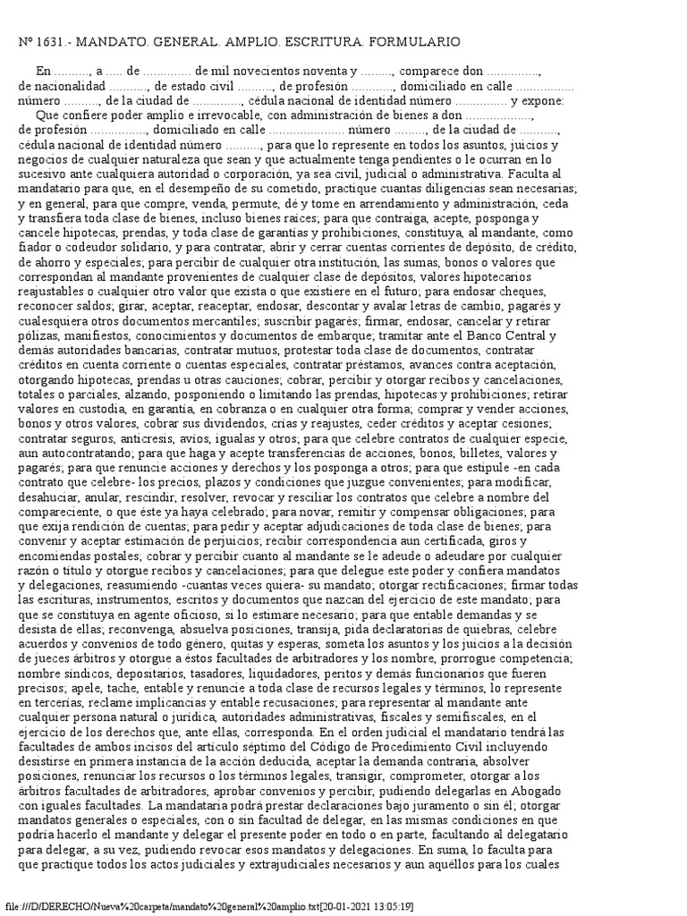 Mandato General Amplio | PDF | Compartir (Finanzas) | Justicia