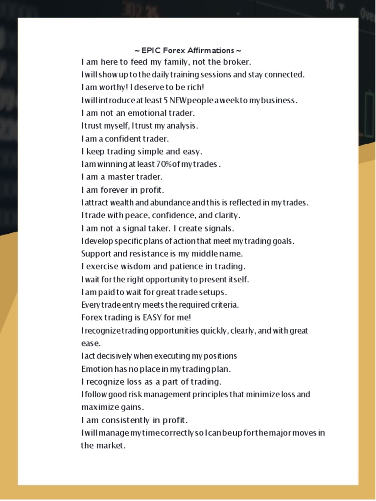 EPIC Forex Affirmations | PDF | Foreign Exchange Market | Human Nature