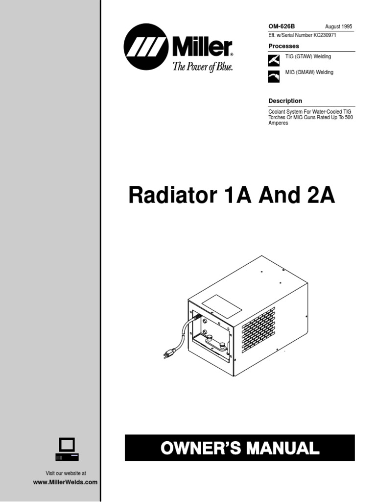 Miller Tig Radiator 1A and 2A | PDF | Welding | Construction
