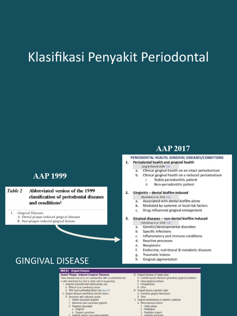 Diagnosis Penyakit Periodontal AAP 1999 Dan AAP 2017 | PDF