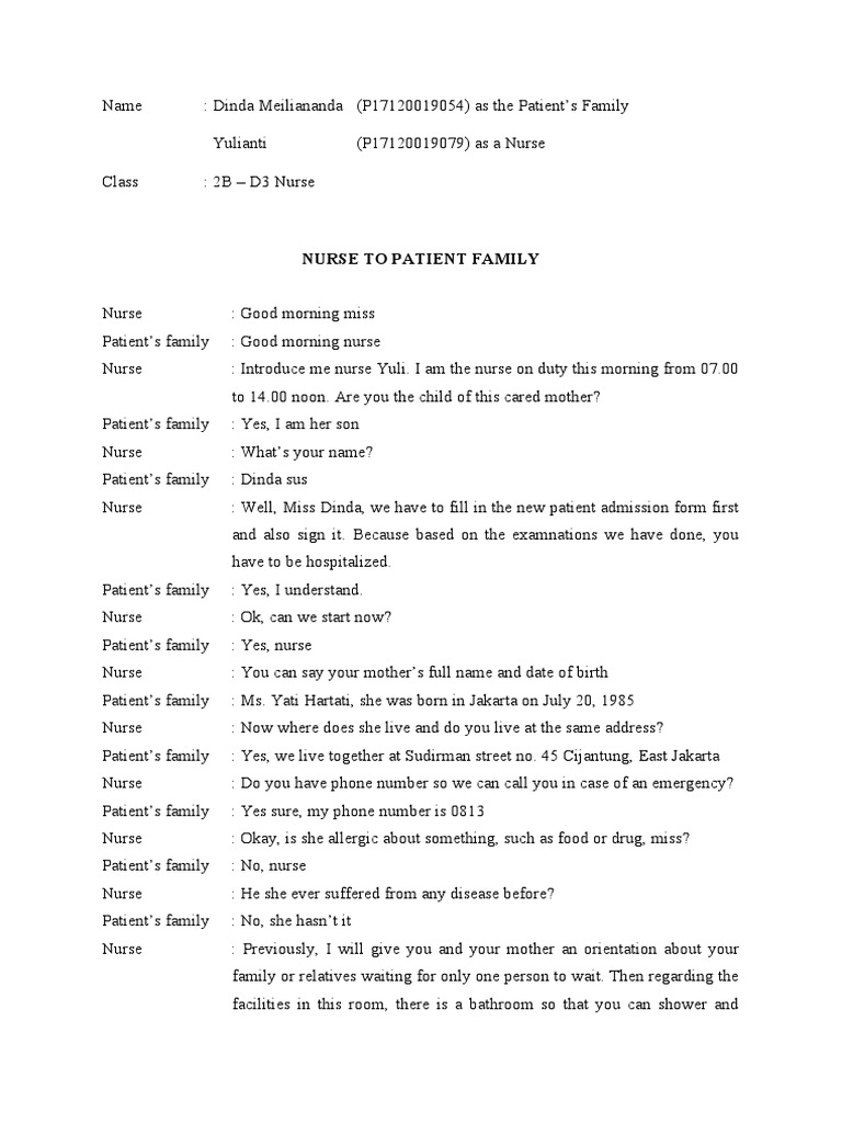 Dialogue 4 - English II | PDF | Patient | Nursing