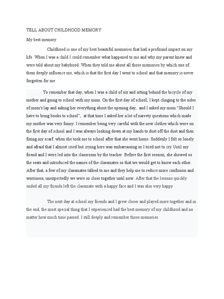 Tell About Childhood Memory | PDF | Poetry