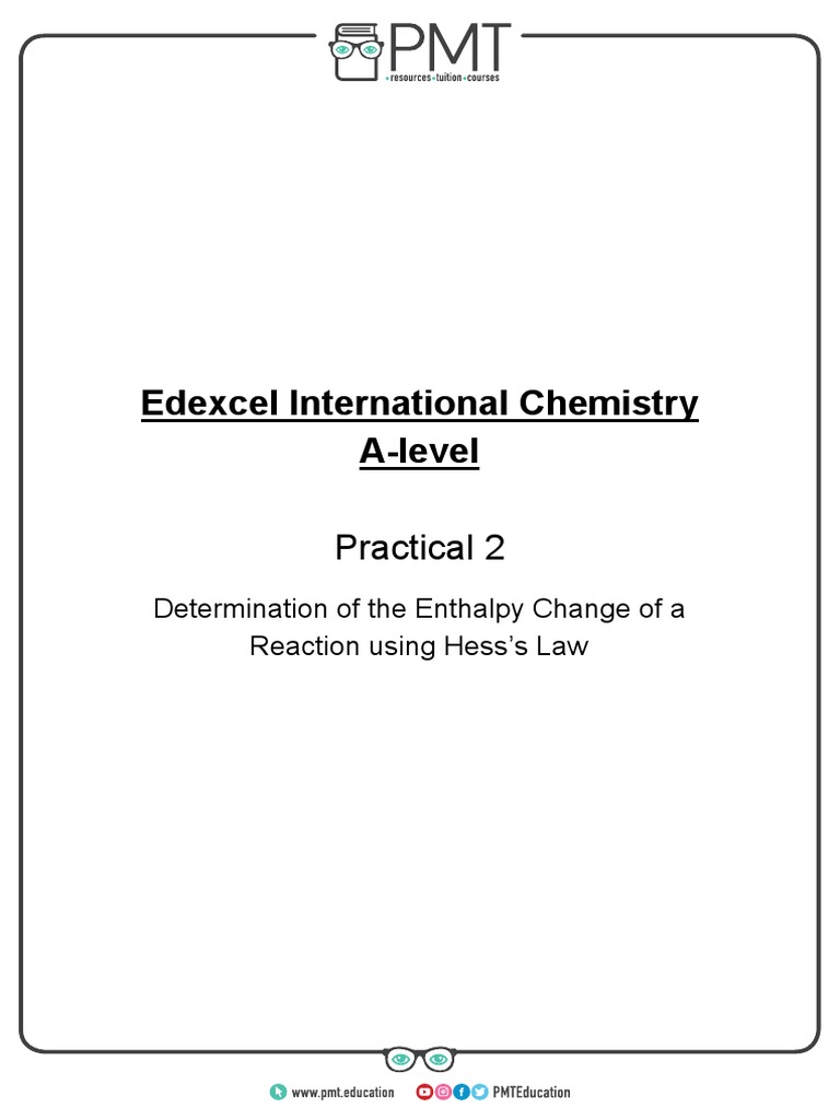 Practical Notes - CP2 Enthalpy Change of A Reaction Using Hess's Law ...