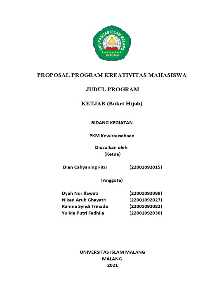 Proposal Program Kreativitas Mahasiswa | PDF