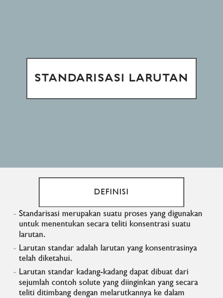 Standarisasi Larutan | PDF