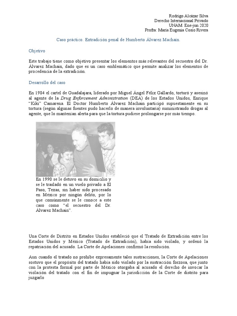 Caso Práctico Álvarez Machaín | PDF | Extradición | Administración para ...