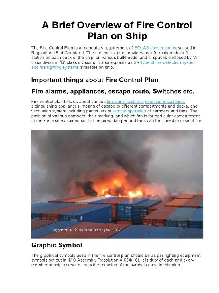 Fire Control Plan Requirements on Ships | PDF | Ships | Firefighting