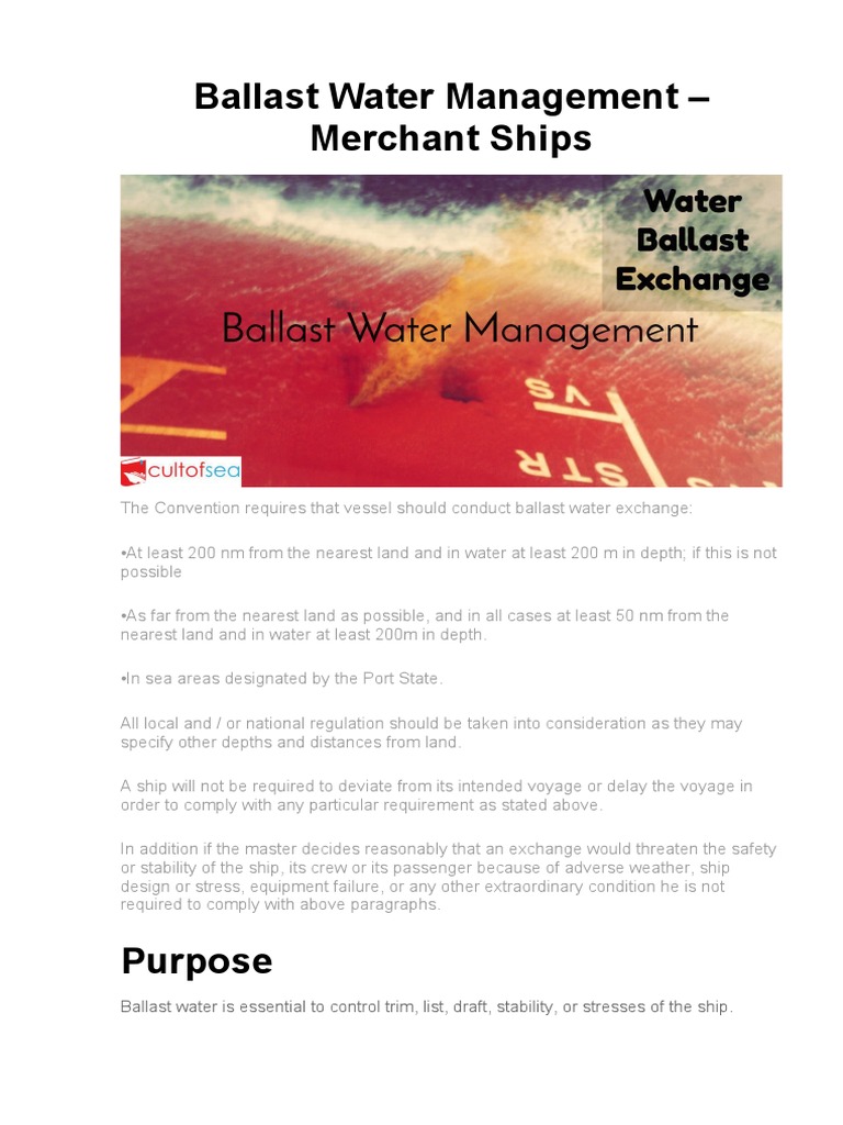 Ballast Water Management - Merchant Ships | PDF | Ships | Water Treatment