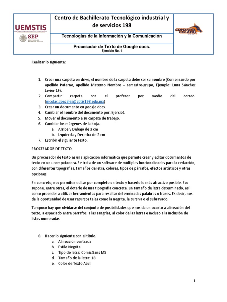 Ejercicio1 PDF | PDF | Procesador de textos | Informática