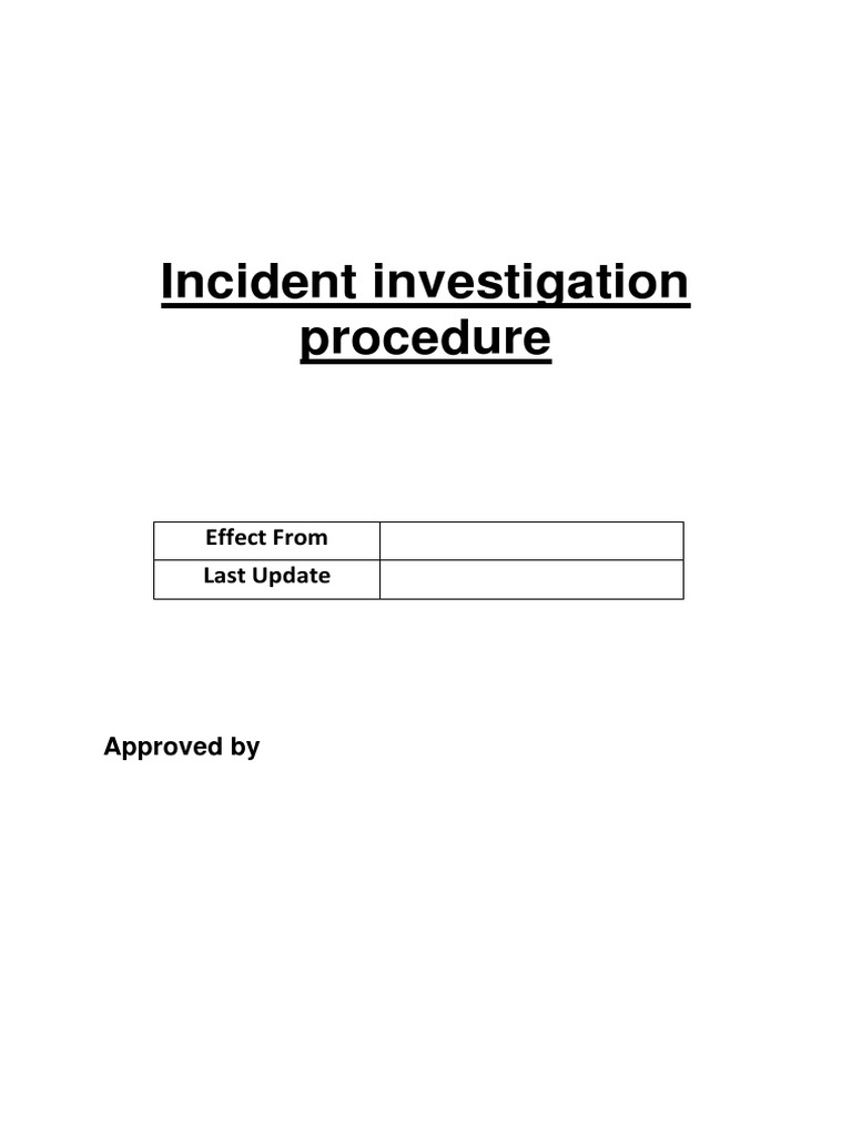 Incident Investigation Procedure | PDF | Emergency Management | Employment