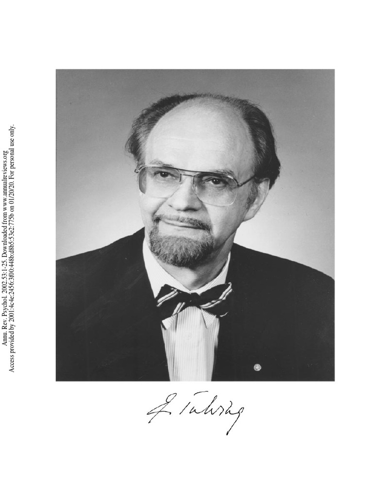 Tulving - Episodic Memory - From Mind To Brain | PDF | Memory | Recall ...