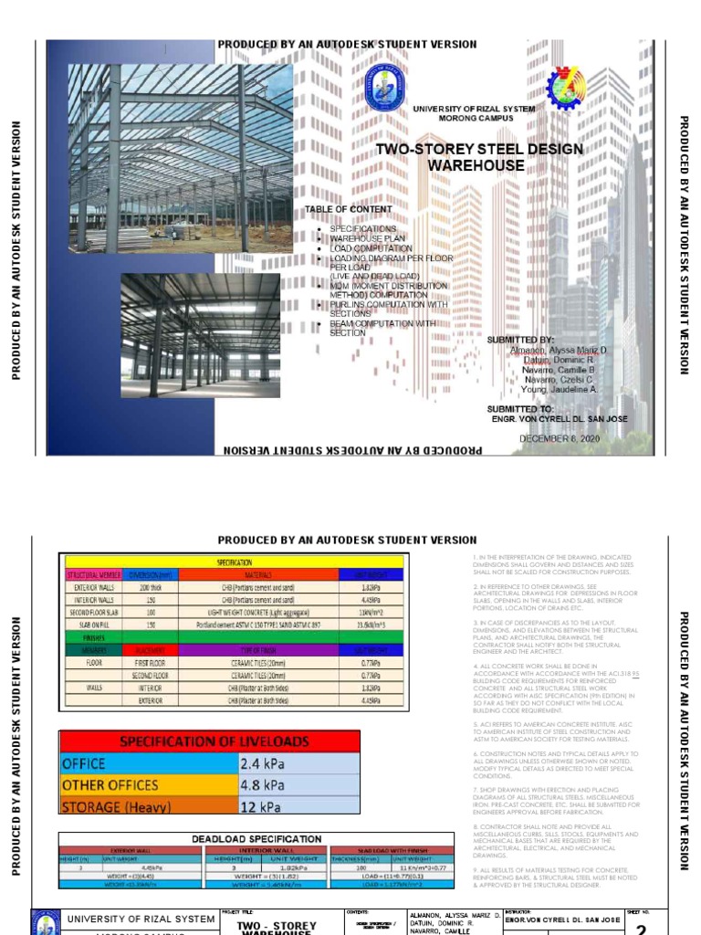 Proposed Two-Storey Warehouse Plan | PDF | Structural Steel | Real ...