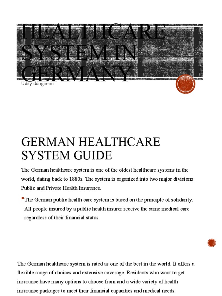 Healthcare System in Germany: Uday Dungarani | PDF | Health System ...