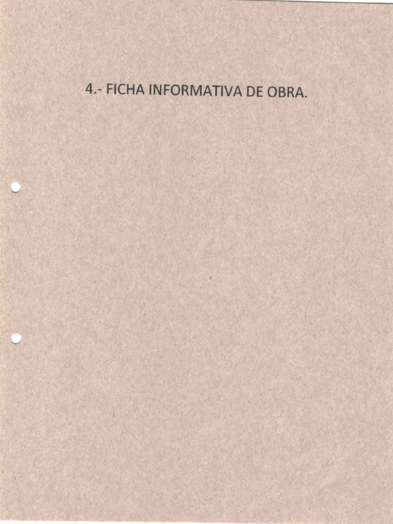 Ficha Informativa de Obra. | PDF