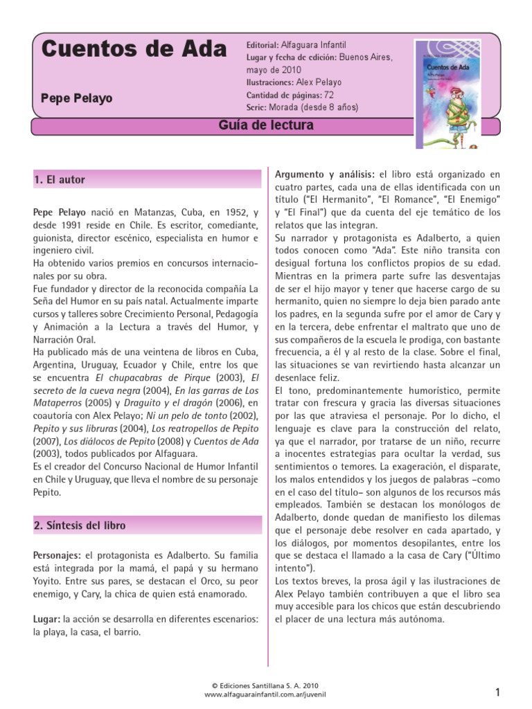 Guia Actividades Cuentos Ada | PDF | Humor | Cuentos