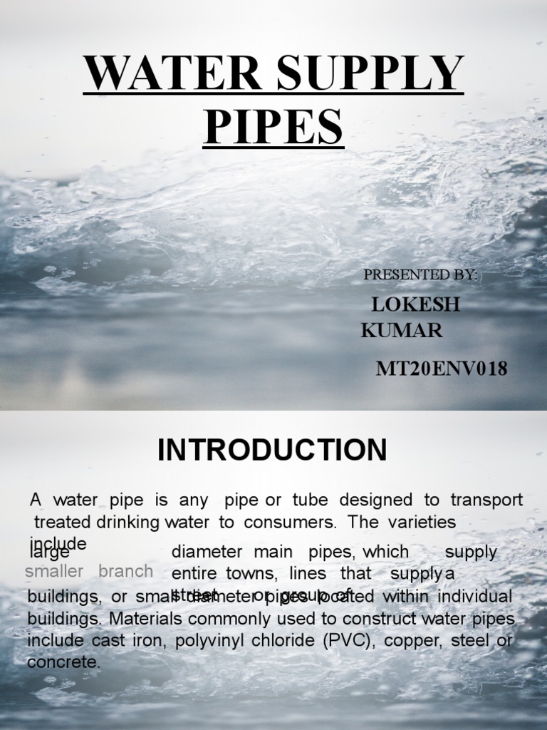 of Water Supply Pipes | PDF | Pipe (Fluid Conveyance) | Polyvinyl Chloride