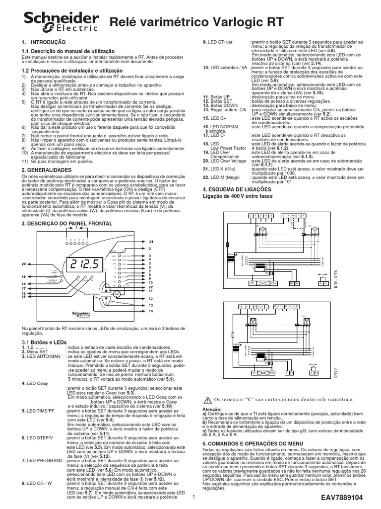 Manual Schneider Varlogic RT12 | Download grátis PDF | Diodo emissor de ...