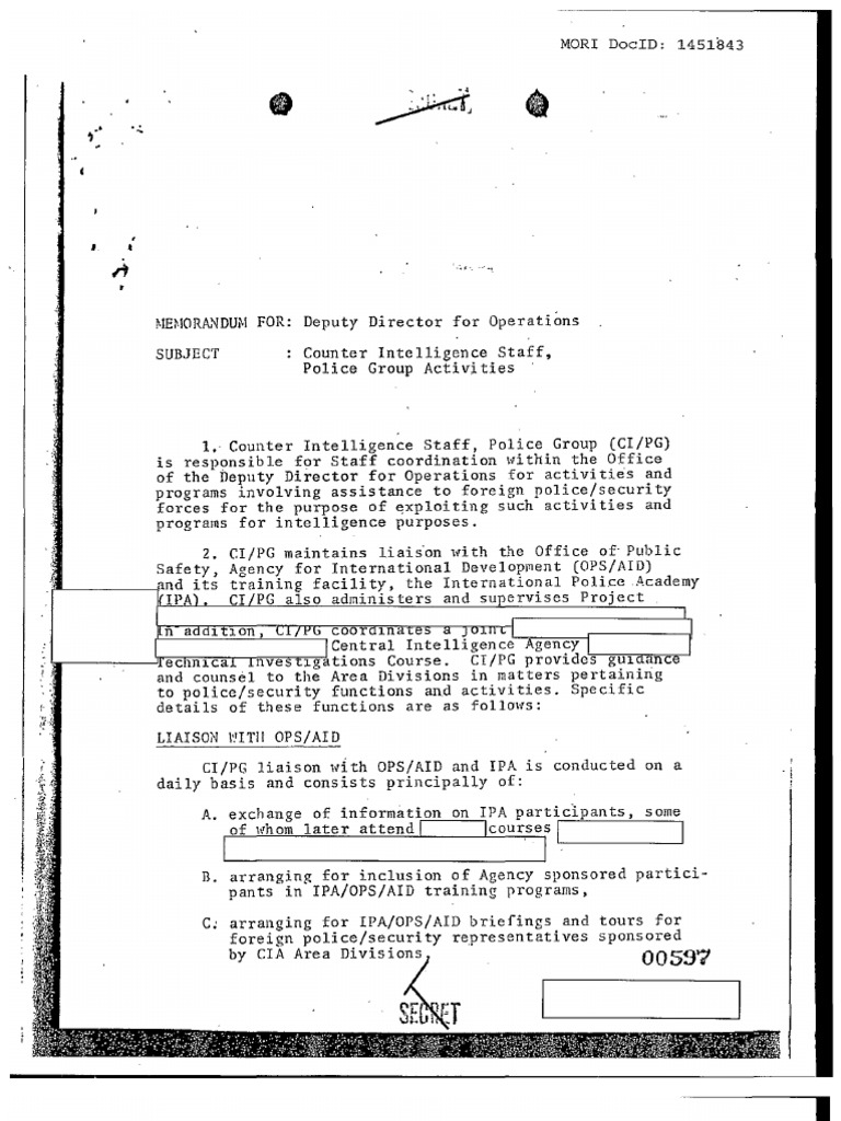 1973 CIA Report On Its Relationship With The USAID Office of Public ...