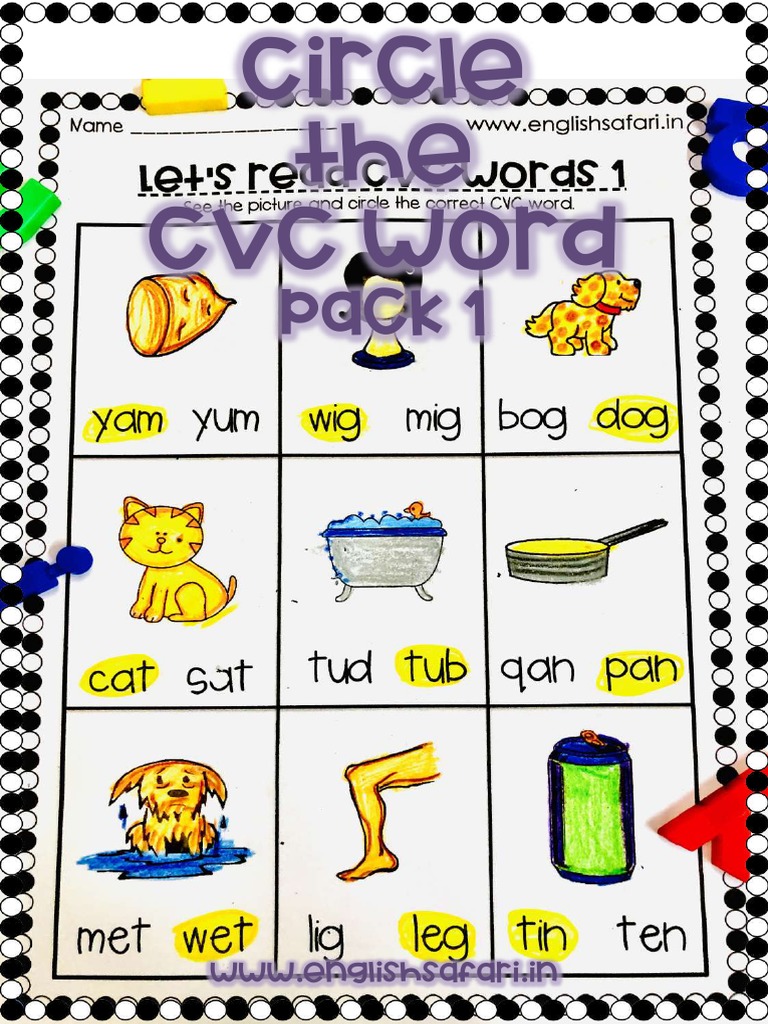 Circle The CVC Word: Pack 1 | PDF