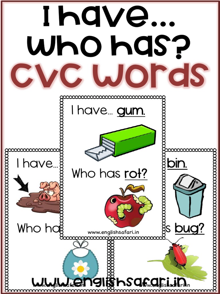 CVC Words "I Have, Who Has" Game | PDF | Communication | Business