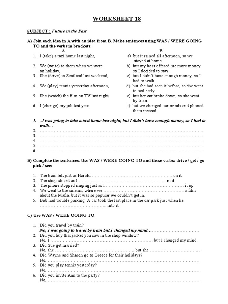 Worksheets 18 | PDF | Syntactic Relationships | Grammar