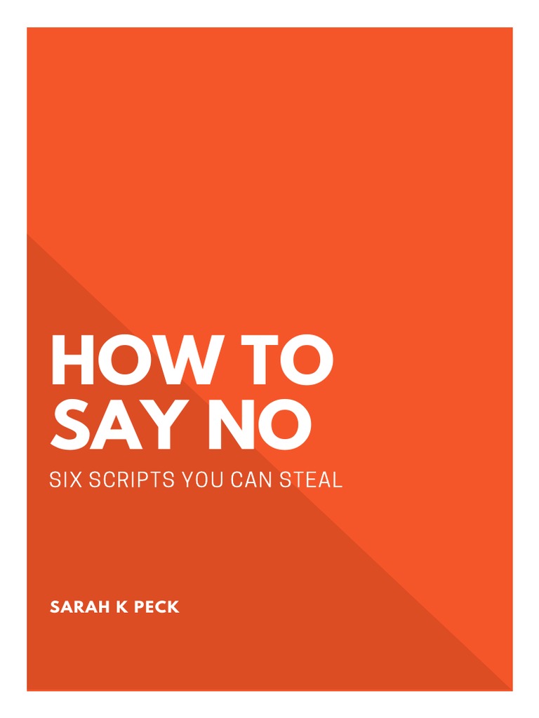 Guide - How To Say No - Sarah Peck | PDF