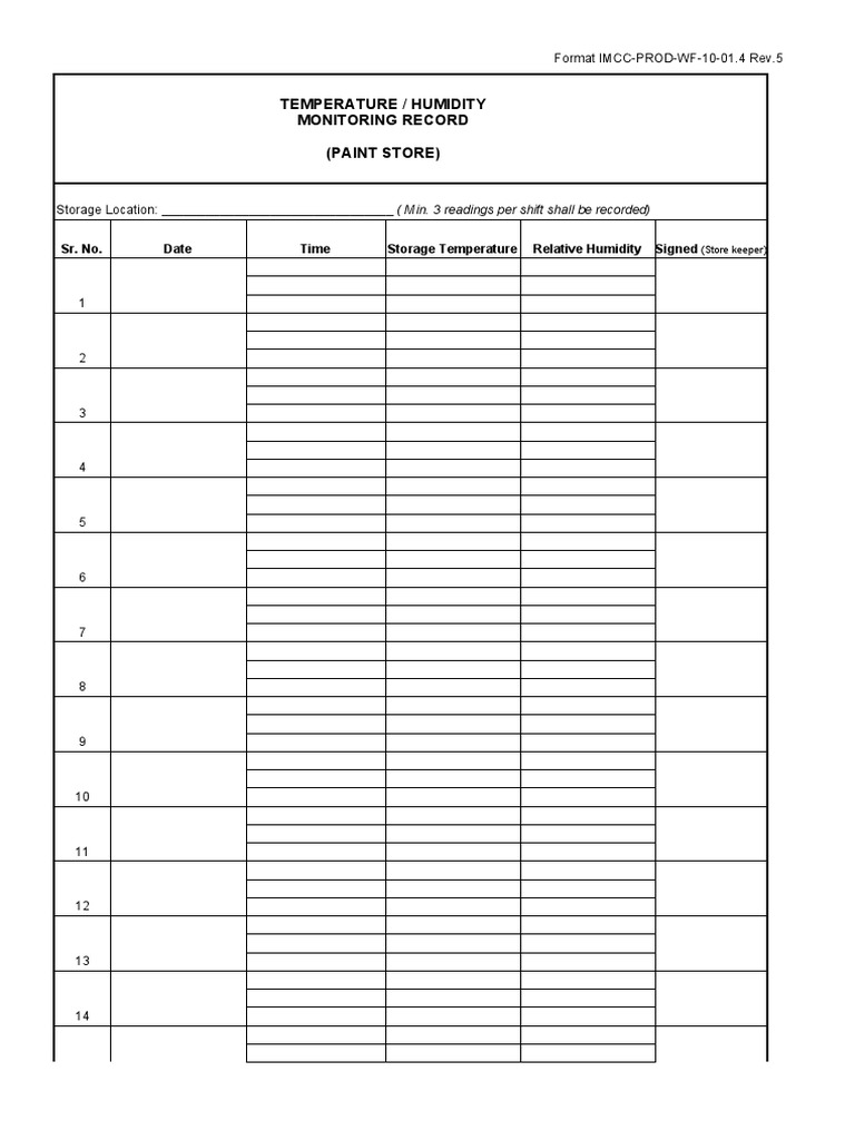 Store Temperature Humidity Record | PDF