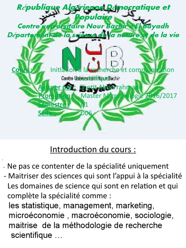 Cours Initiation À La Recherche Scientifique PP 01 | PDF | Publication ...